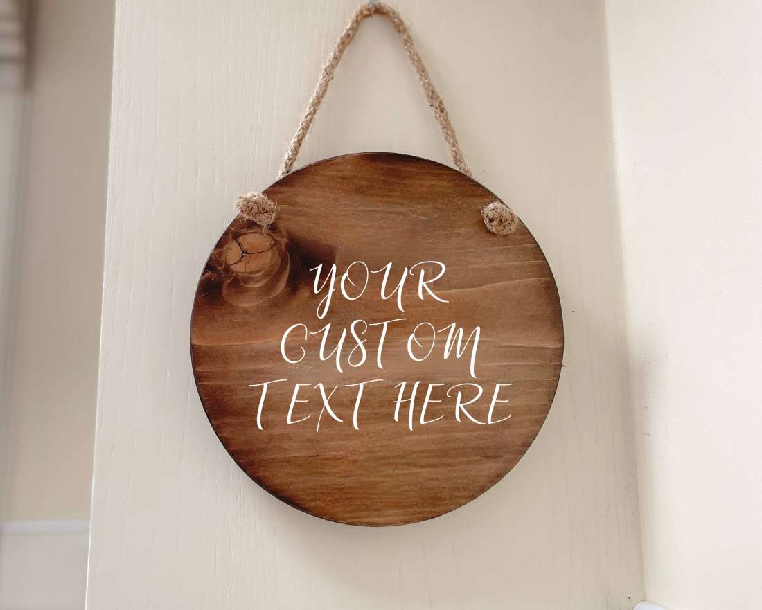 Round Wooden Custom Sign • Little Wootton